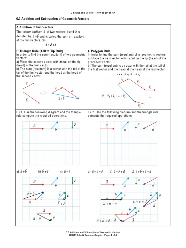62 Addition and Subtraction of Geometric Vectors | PDF | Trigonometric Functions | Euclidean Vector