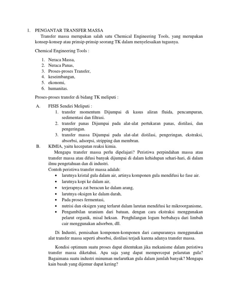 Dasar - Dasar Mass Transfer | PDF