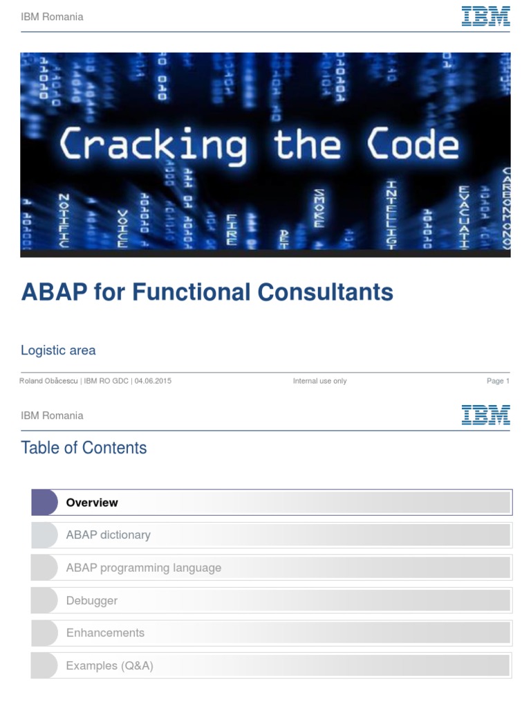 ABAP For Functional Consultants | PDF | Databases | Information Technology Management