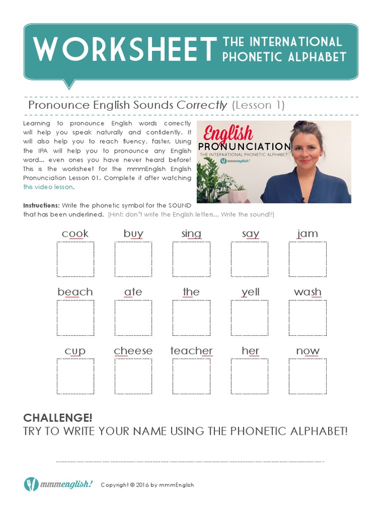 Pronunciation Worksheet 01 Fixed | PDF