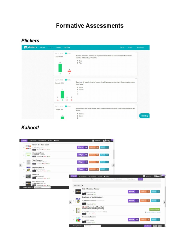 Formative Assessments | PDF