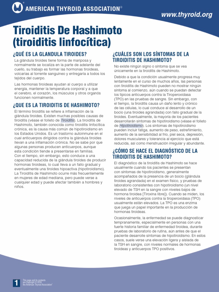 Tiroiditis de Hashimoto PDF | PDF | Hipotiroidismo | Tiroides