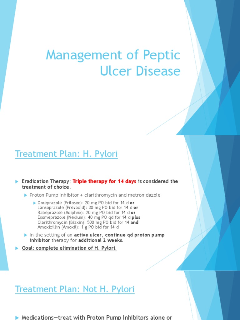 A Comprehensive Treatment Plan for Managing Peptic Ulcer Disease ...