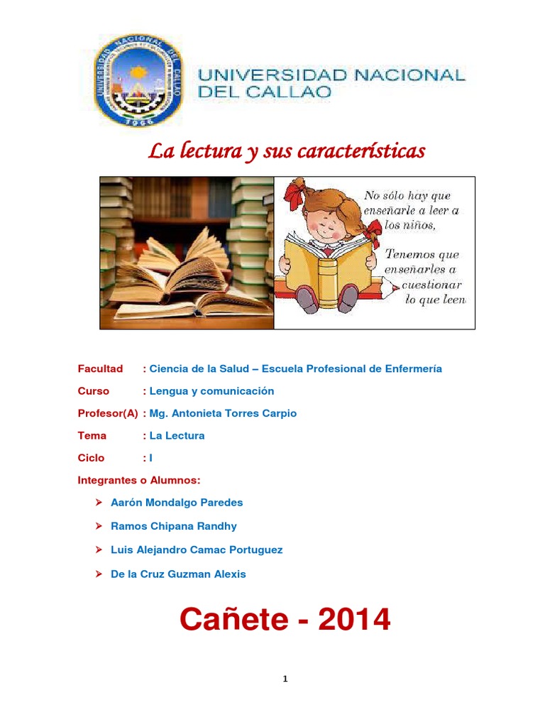 La Lectura y Sus Partes | PDF | Lectura (proceso) | Comprensión lectora