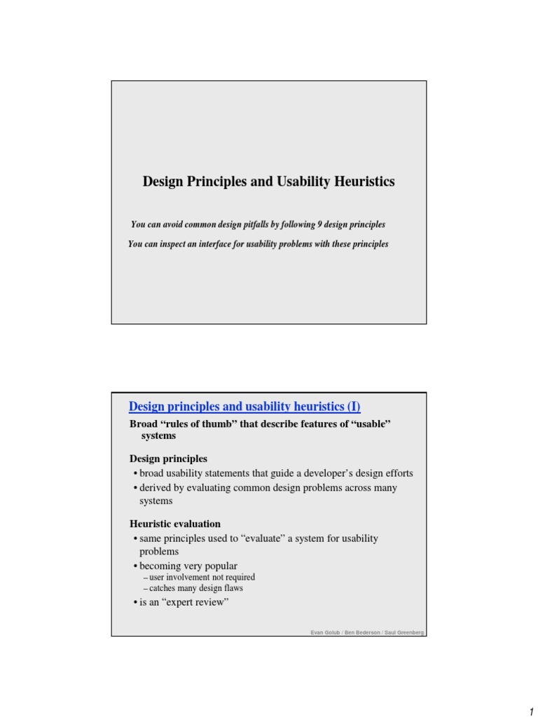 Design Principles and Usability Heuristics (I) | PDF | Usability | Menu (Computing)