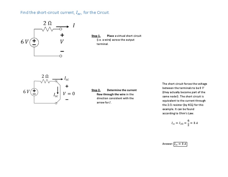 Find The Short-Circuit Current,, For The Circuit | PDF