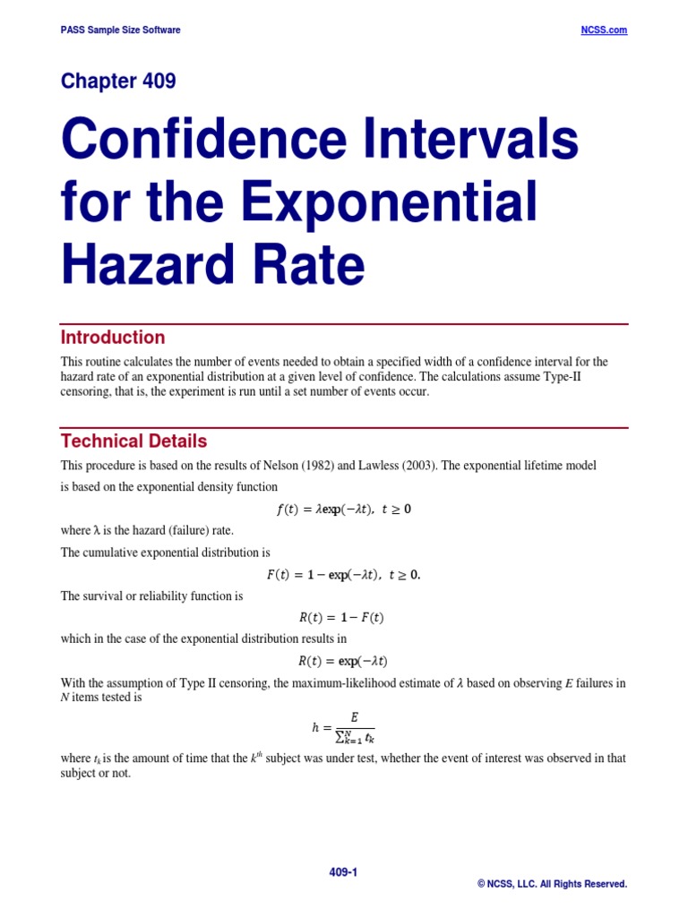 Confidence Intervals For The Exponential Hazard Rate | PDF | Confidence ...