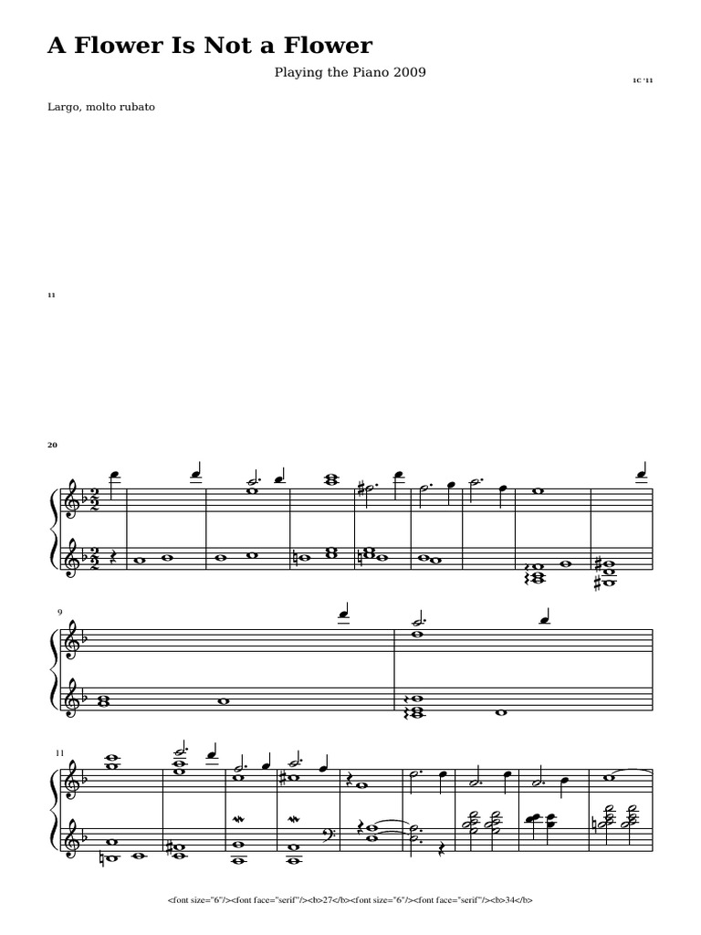 A Flower Is Not A Flower | PDF | Musical Compositions | Musical Forms