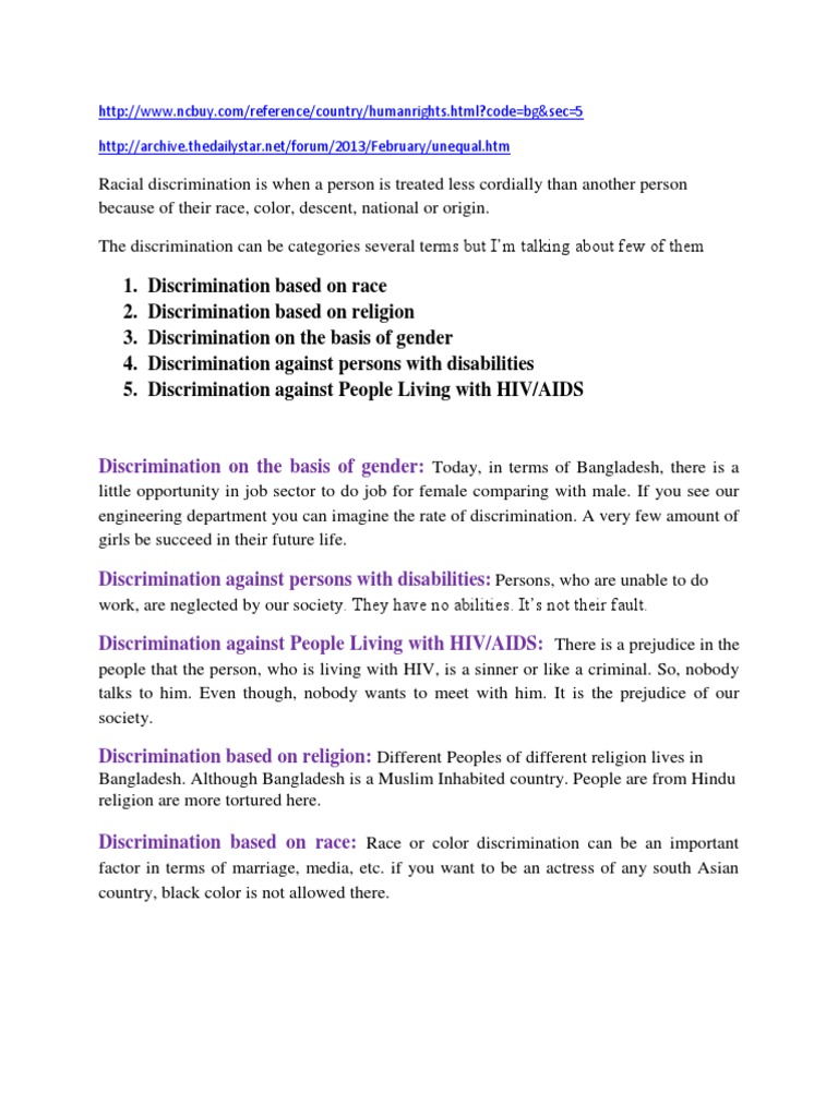 Discrimination On The Basis of Gender | Download Free PDF ...