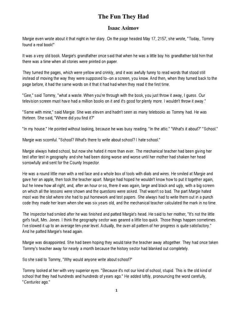 The Fun They Had - Asimov | PDF