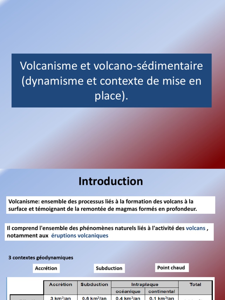Dynamique et typologie du volcanisme | PDF | Volcan | Lave