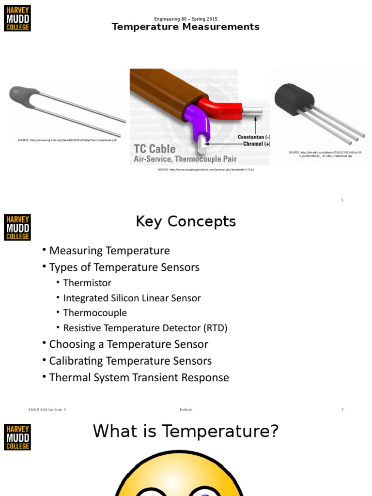 Temperature Measurements Lecture | PDF | Thermocouple | Electrical Resistance And Conductance