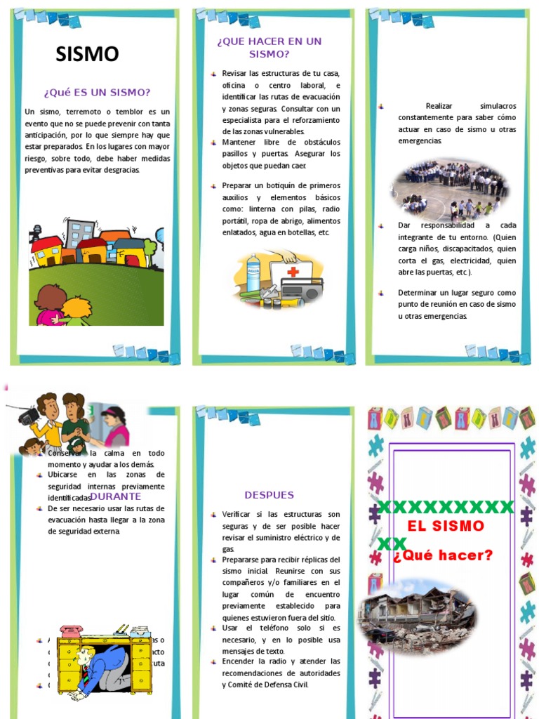 Triptico - El Sismo | PDF | Defensa Civil | Temblores