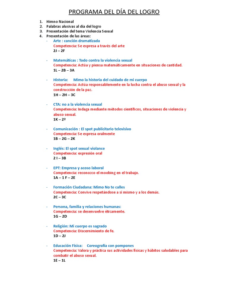 PROGRAMA Dia Del Logro | PDF