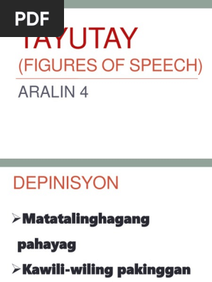 Tayutay Ppt Mga Uri Ng Tayutay