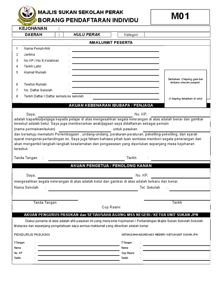 Borang M01 L18 | PDF