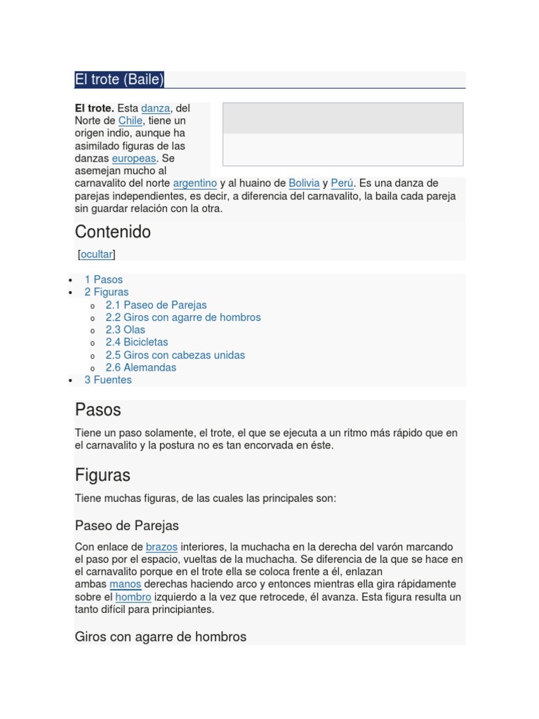 Origen y características del trote chileno | PDF | Bailes | Ocio