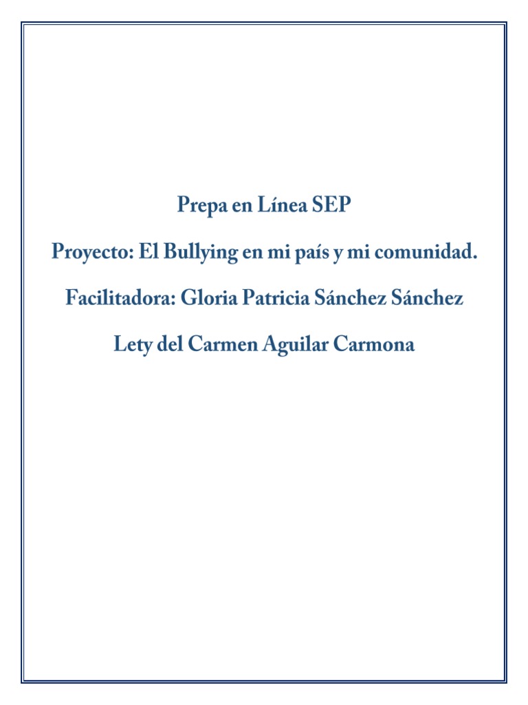 Proyecto de Prevención del Bullying | PDF | Internet | Maestros