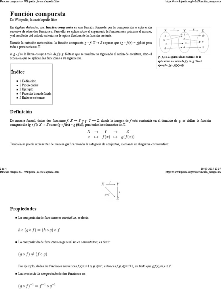 Función Compuesta - Wikipedia, La Enciclopedia Libre | PDF | Función ...