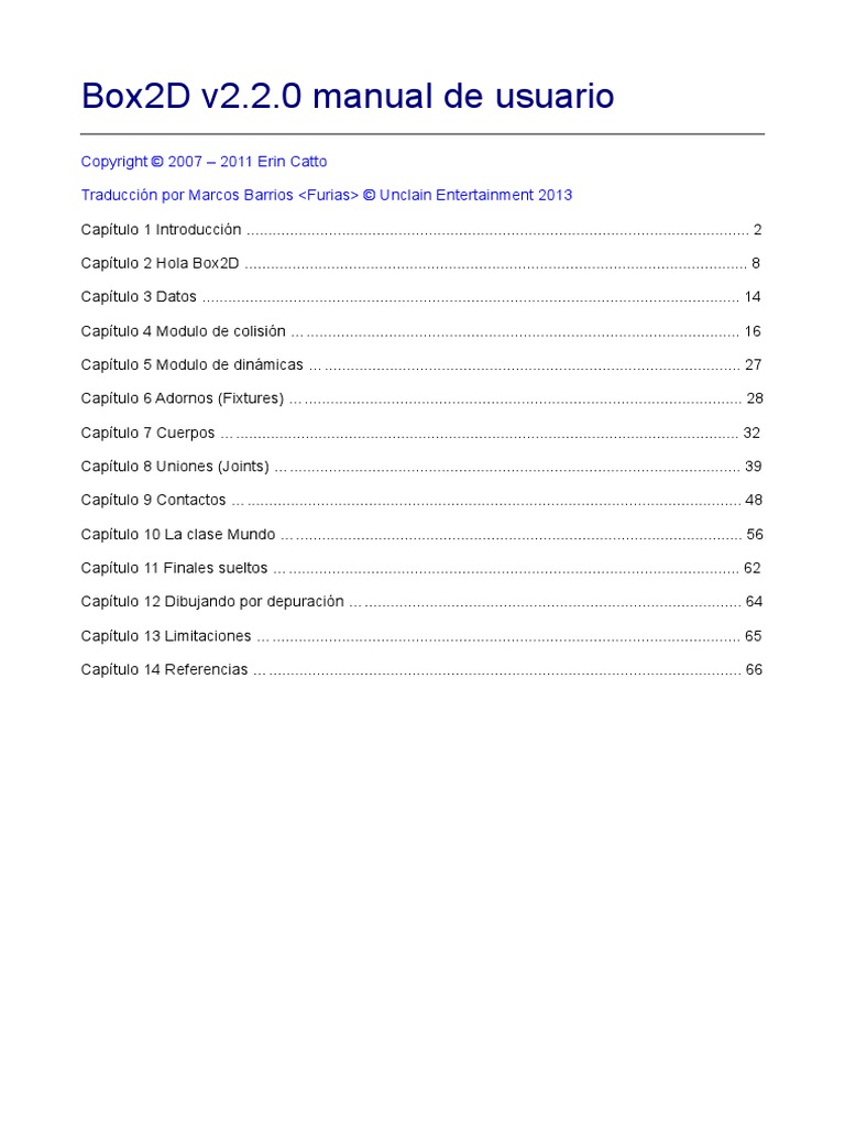 Manual de Box2D en Español | PDF | Puntero (Programación de computadora) | Movimiento (física)