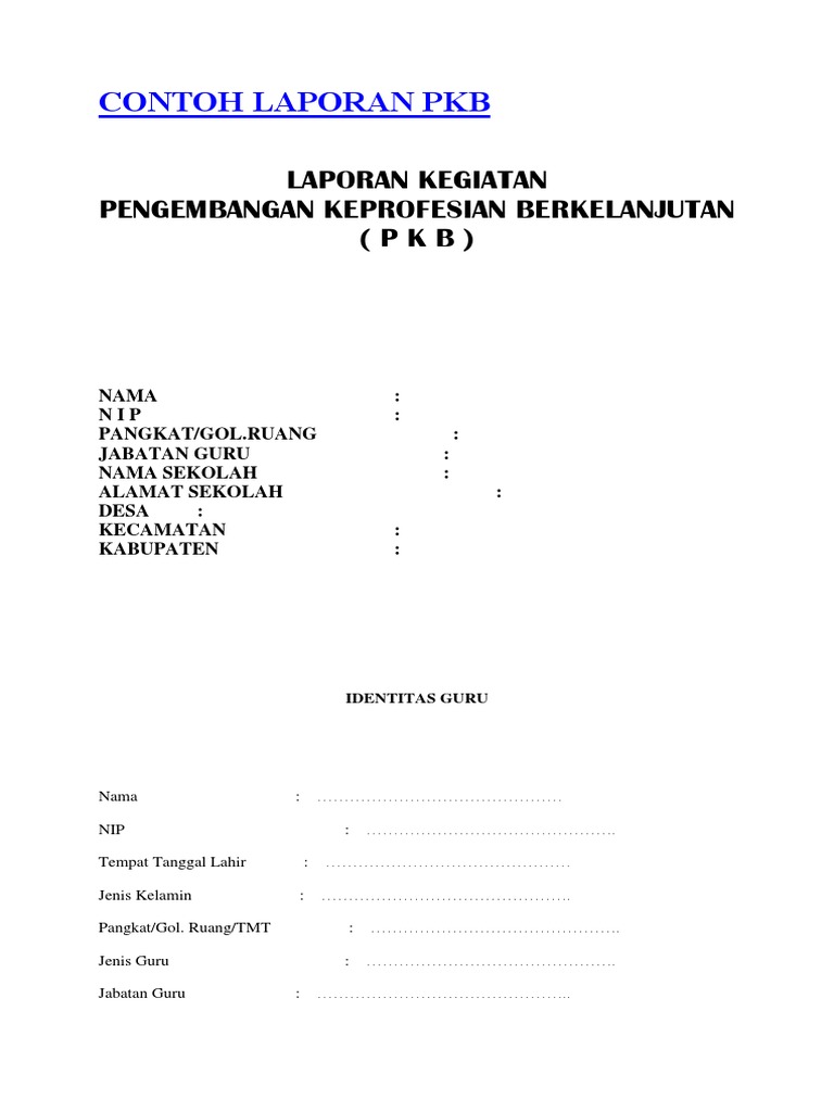 Contoh Laporan PKB | PDF