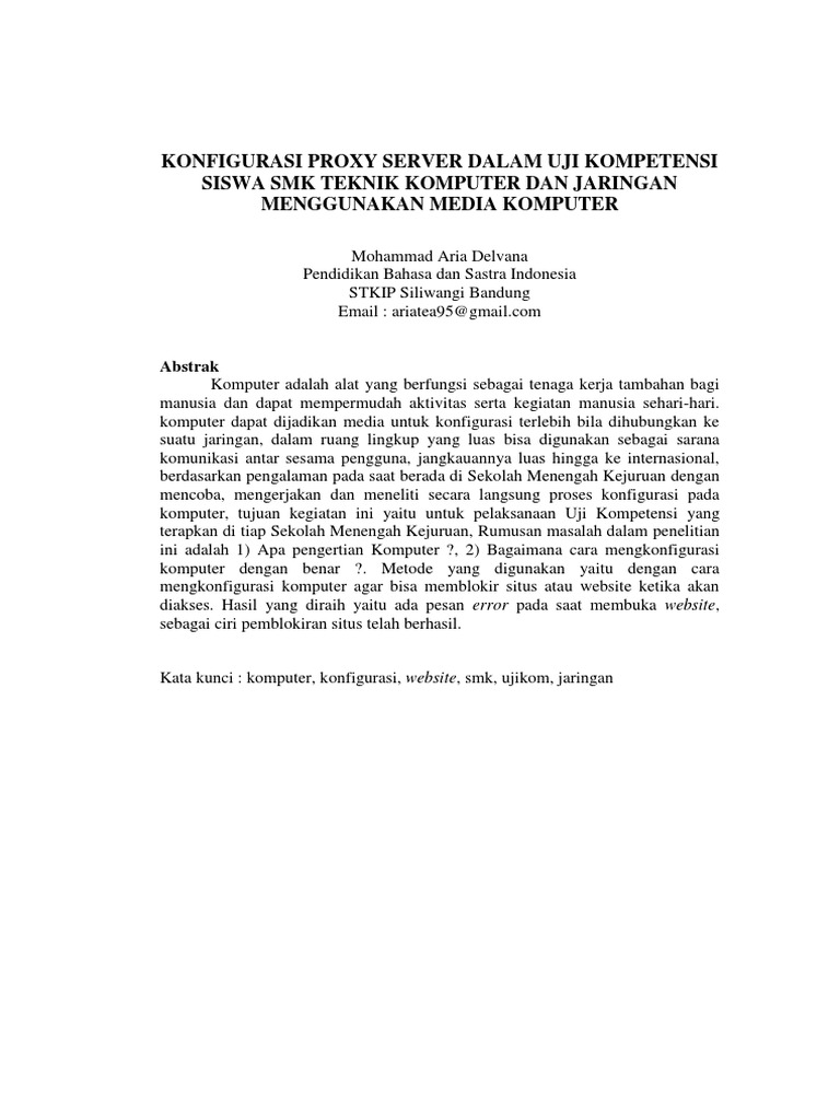 Konfigurasi DNS Dan Proxy Server Menggunakan Media Komputer | PDF | Bisnis | Teknologi & Rekayasa