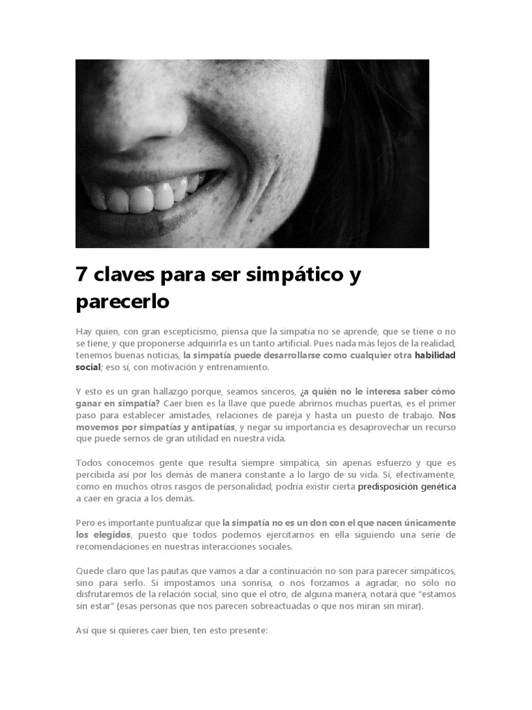 7 Claves para Ser Simpático y Parecerlo | PDF | Humor | Motivación