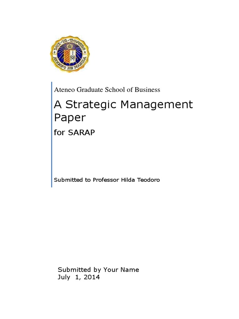 2014 Sarap Sample Strama | PDF | Strategic Management | Brand