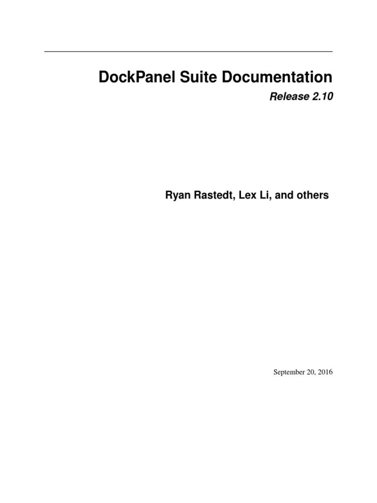 Dock Panel Suite Documentation Detailed | PDF | Microsoft Visual Studio ...