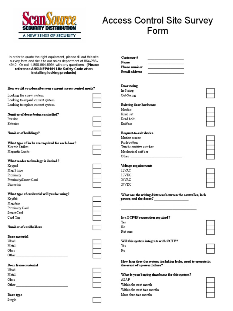 Access Control Survey Form | PDF | Access Control | Door