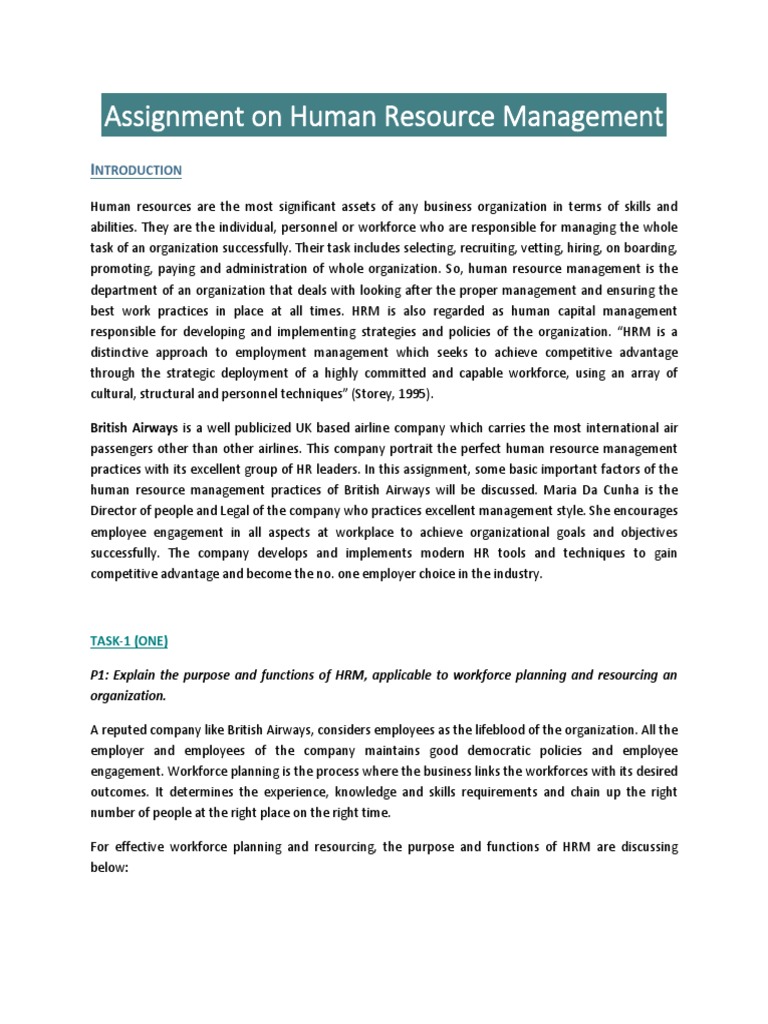 Assignment On HRM | PDF | Recruitment | Human Resource Management
