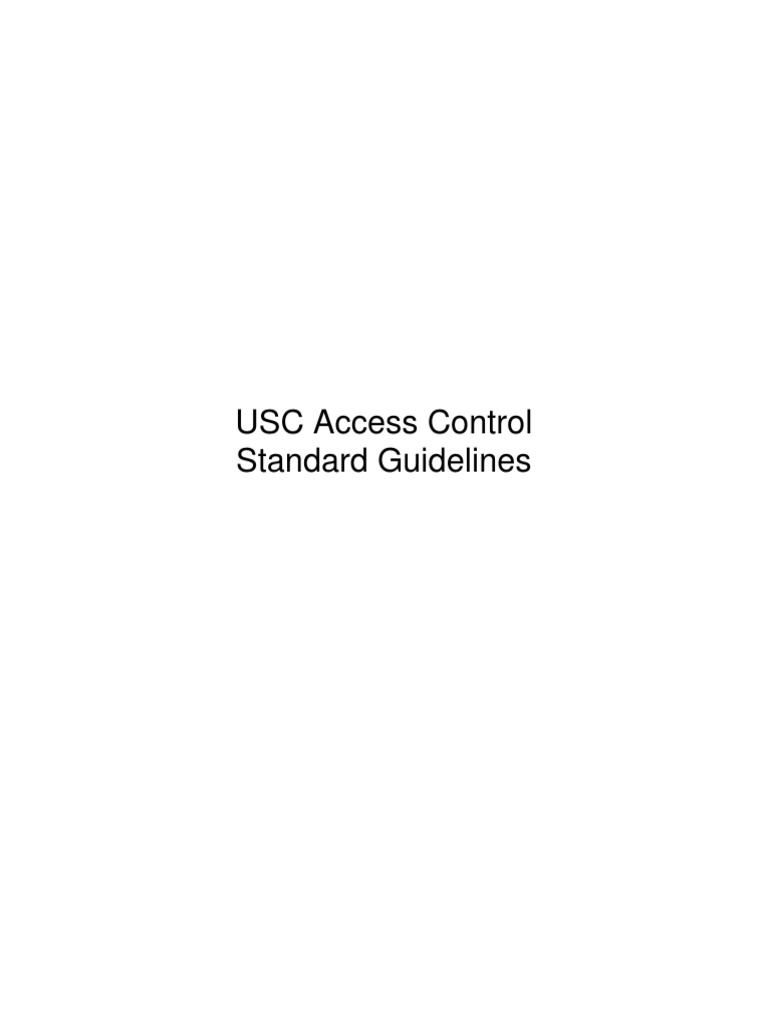 Accesscontrol Standardguidelines Pdf Access Control General Contractor