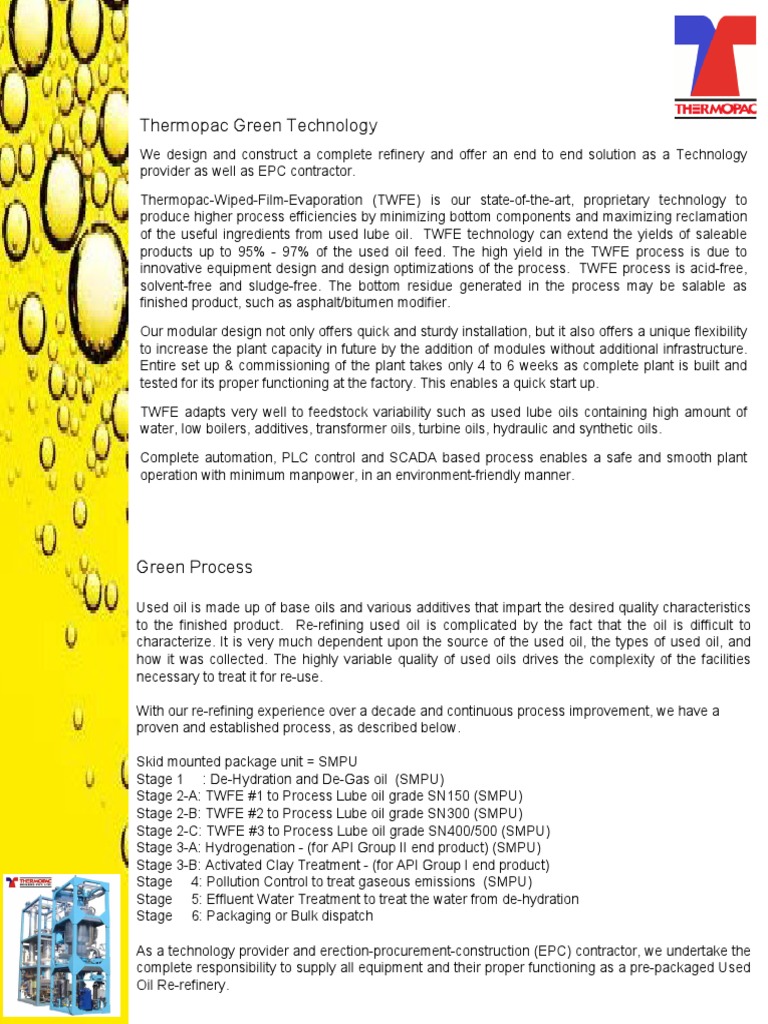 Brochure Re-Refinery Thermopac PDF | PDF | Scada | Industries