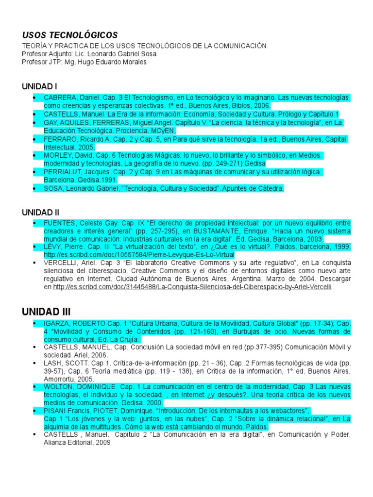 Usos Tecnologicos - BIBLIOGRAFIA 2017 UNSA | PDF | Ciencia y Tecnología | Internet