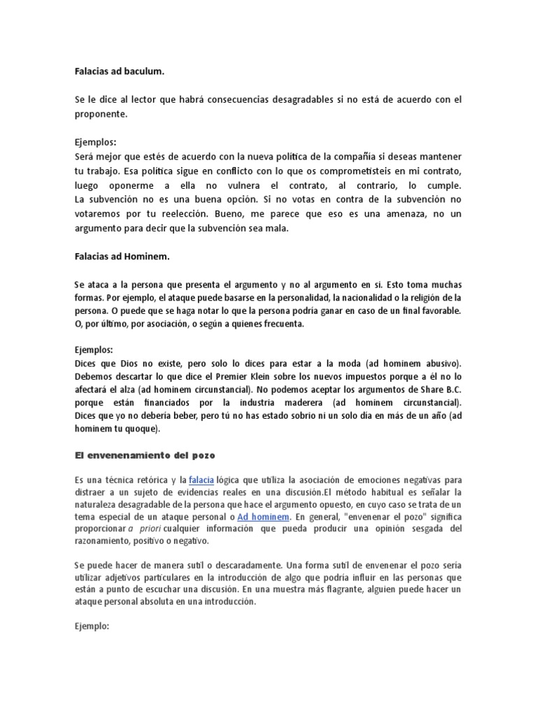 Falacias Ad Baculum | PDF | Falacia | Epistemología