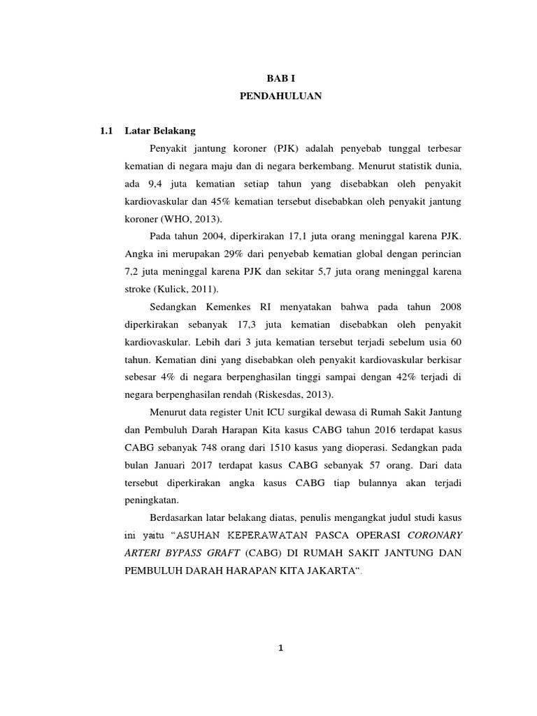 Askep Post Operasi Cabg | PDF