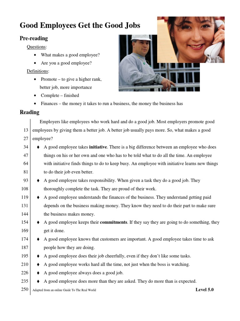 Good Employees Get The Good Jobs Level 5.0 | PDF | Employment | Cognition
