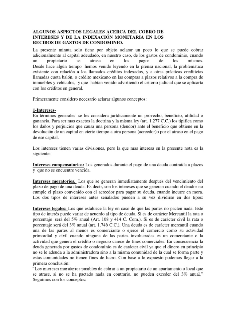 Cobro de Intereses en Condominios en Venezuela | PDF | Pagos | Bancos