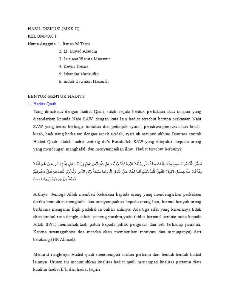 Bentuk-Bentuk Hadits dalam Islam | PDF