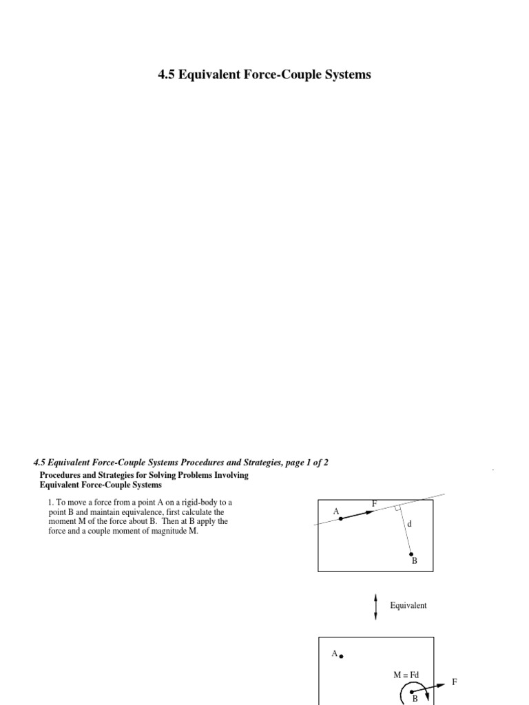 Probs On Equivalent Forces | PDF | Screw | Mechanical Engineering