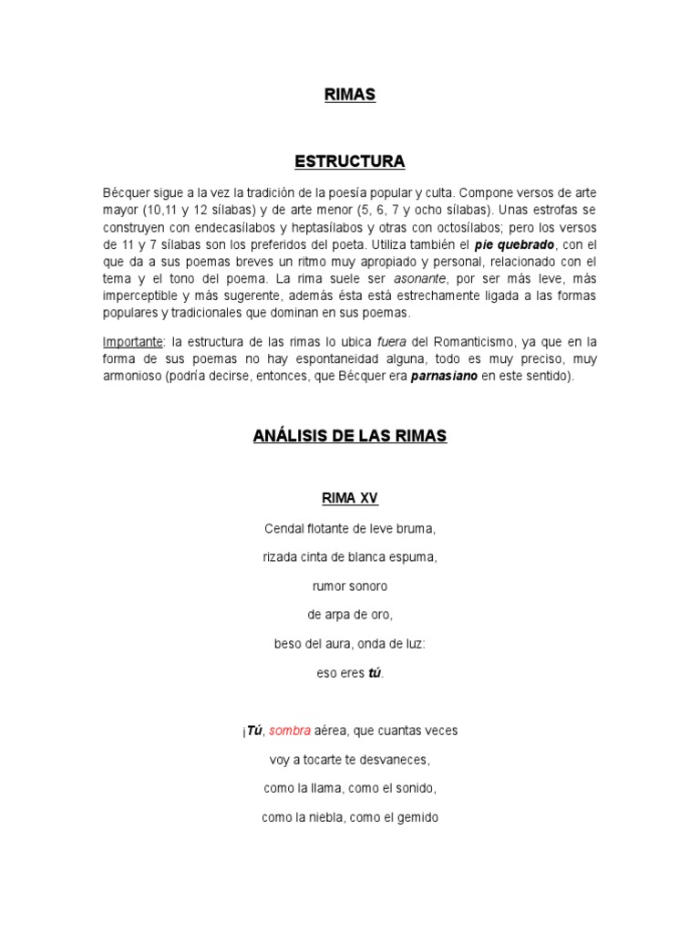Rimas Becquer | PDF | Rima | Poesía