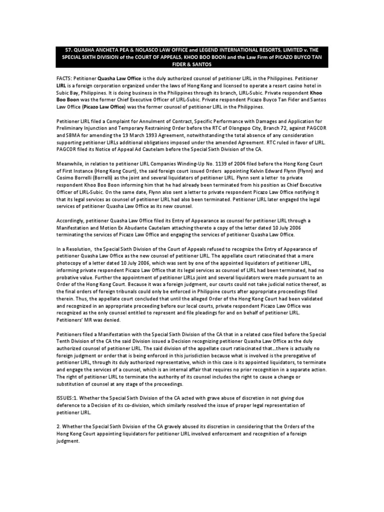 57 QUASHA v. CA | PDF | Judgment (Law) | Certiorari