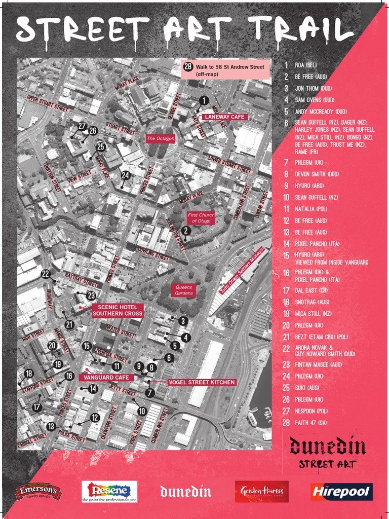 Dunedin Street Art Map | PDF | Street Art | Paintings