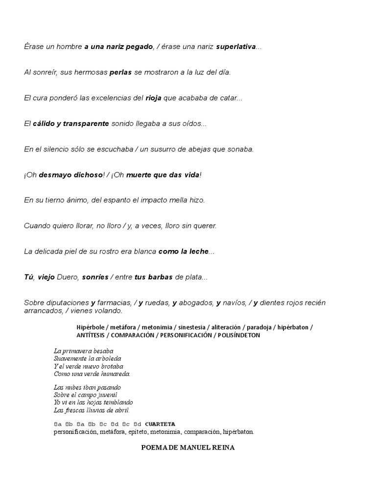 Ejercicios 1 Bachiller Tema 1 Metrica y Figuras Lit | PDF | Metro (poesía) | Recursos poéticos