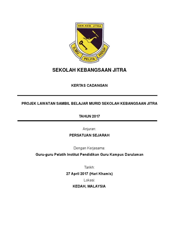 Kertas Cadangan Lawatan Sambil Belajar Pdf