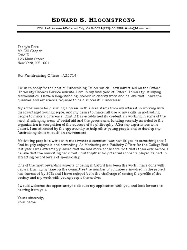 46 Traditional Cover Letter | PDF