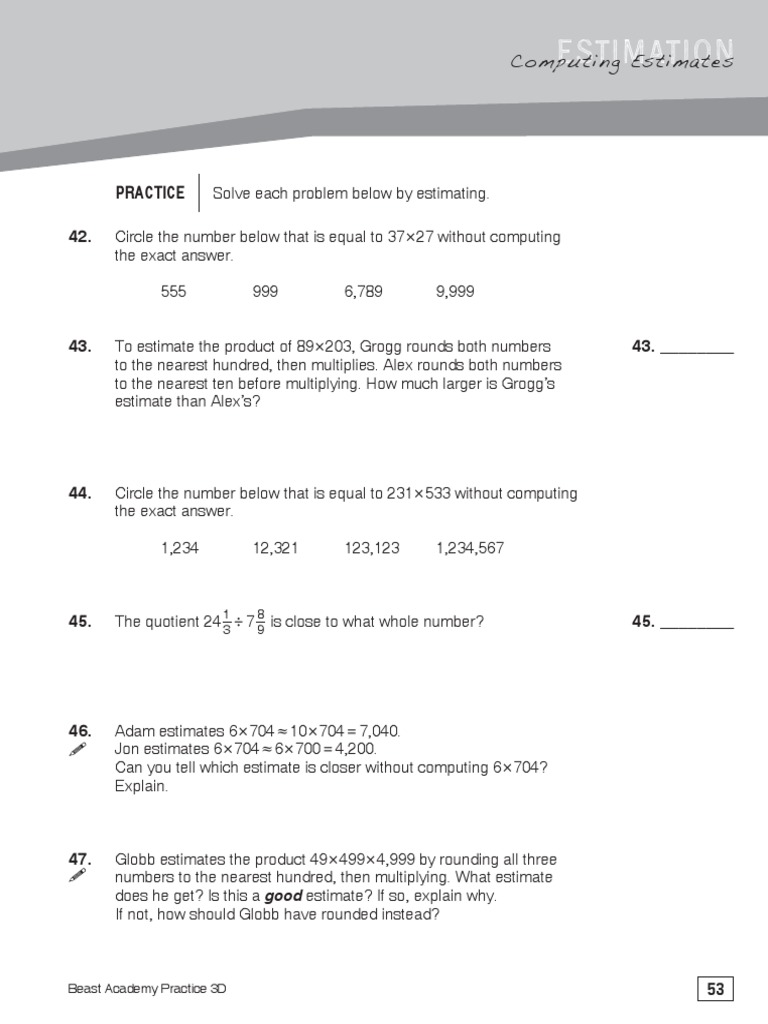 Estimating Products and Sums: Solving Word Problems Involving ...