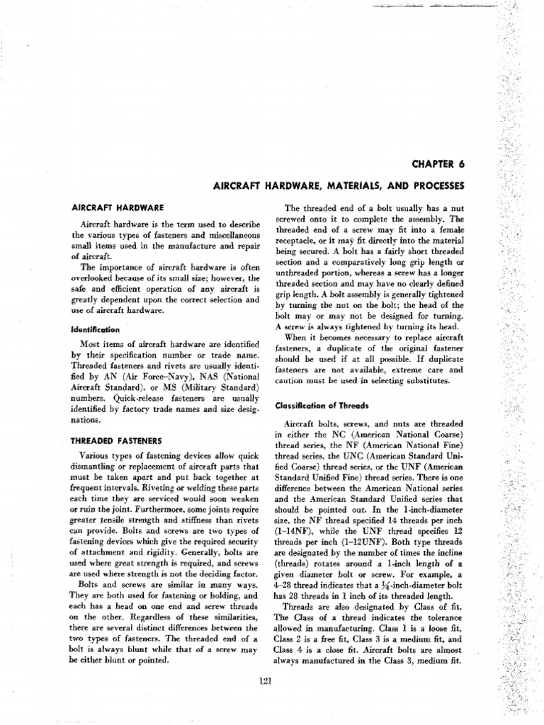 Aircraft Hardware Materials and Process 9A Vol 1 PDF | PDF