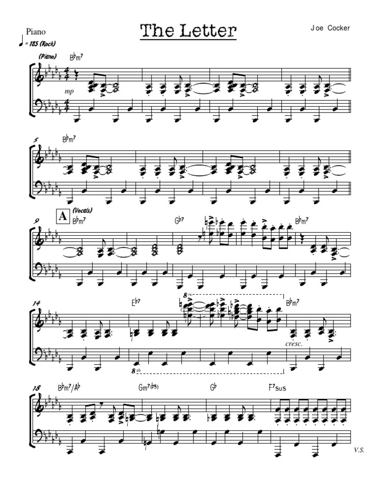 The Letter - Piano -Joe Cocker.pdf | Leisure