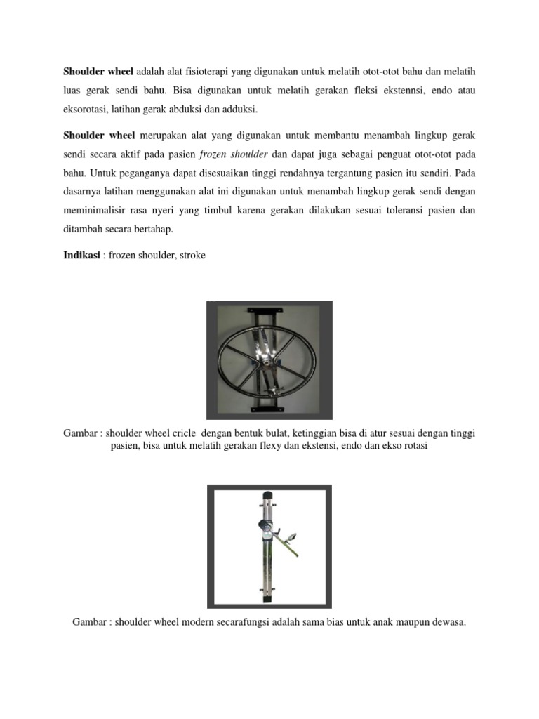 Shoulder Wheel Dan Traksi Servikal, Traksi Lumbal | PDF